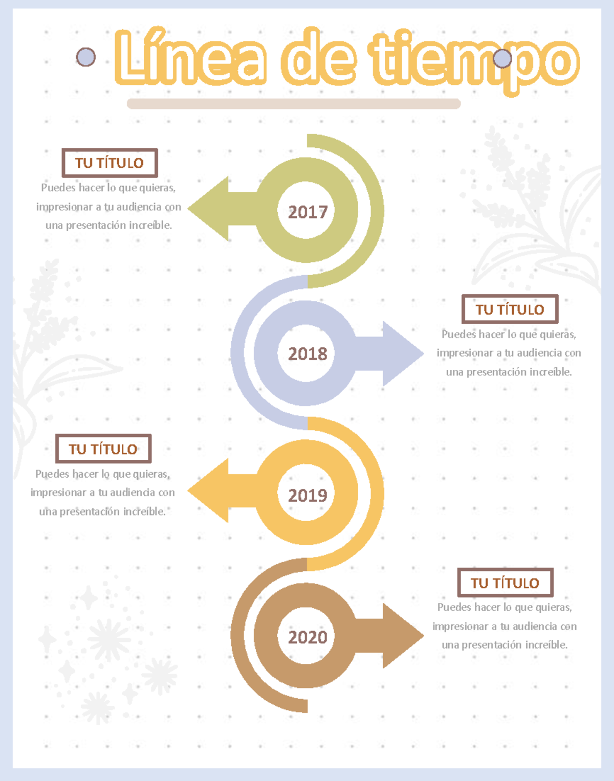 Linea de tiempo-template - 2017 2018 2019 2020 Puedes hacer lo que ...