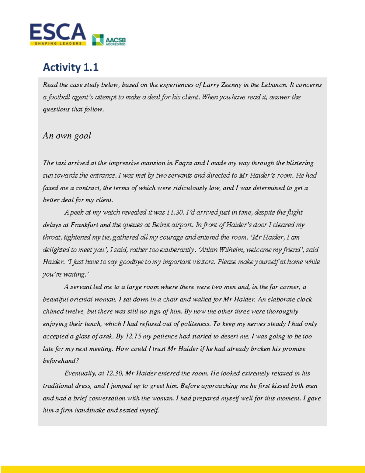 Activity 2 Manager role copy - Activity 1. Read the case study below ...