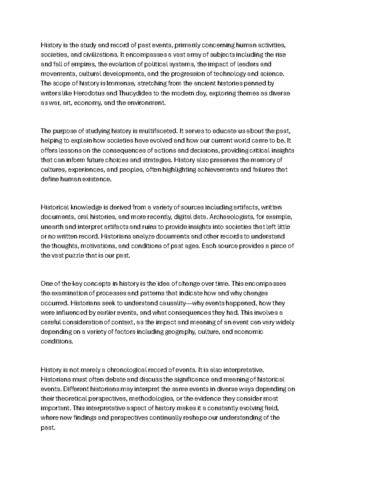 Document - History is the study and record of past events, primarily ...