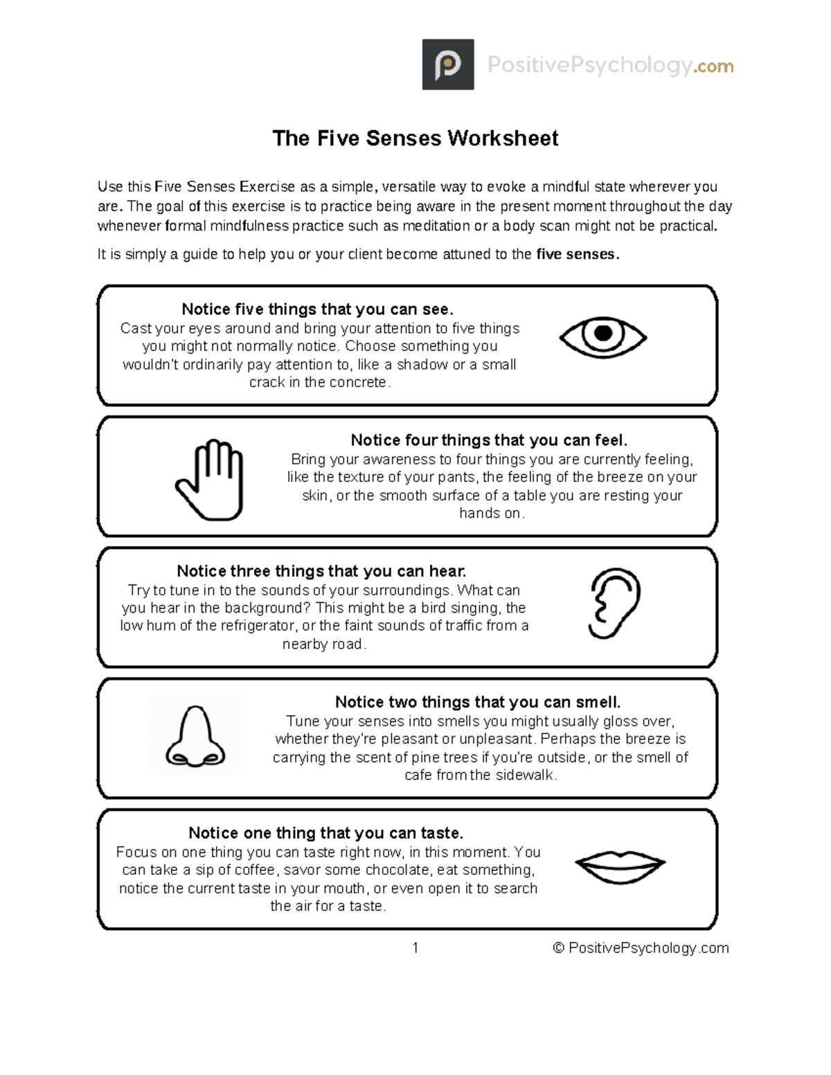 Five-Senses-Worksheet - The Five Senses Worksheet Use this Five Senses ...