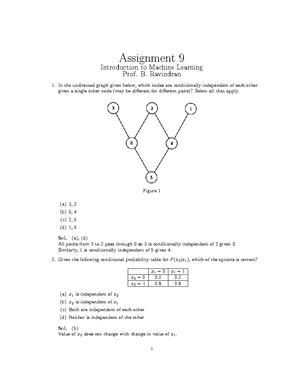 Assignment - 12 - Assignment 12 Introduction to Machine Learning Prof. B. Ravindran Statement 1 ...