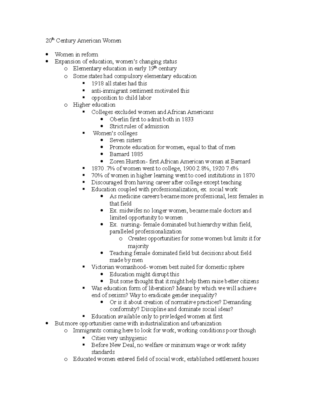 20th Century American Women 9-17 - 20 th Century American Women Women ...