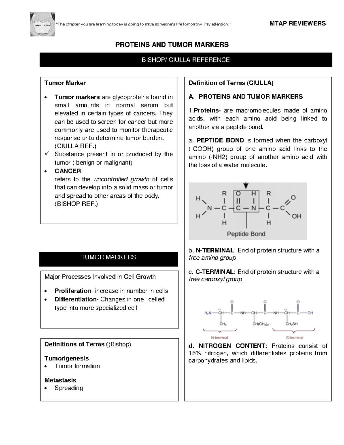 Reviewer- Proteins AND Tumor Markers - PROTEINS AND TUMOR MARKERS ...