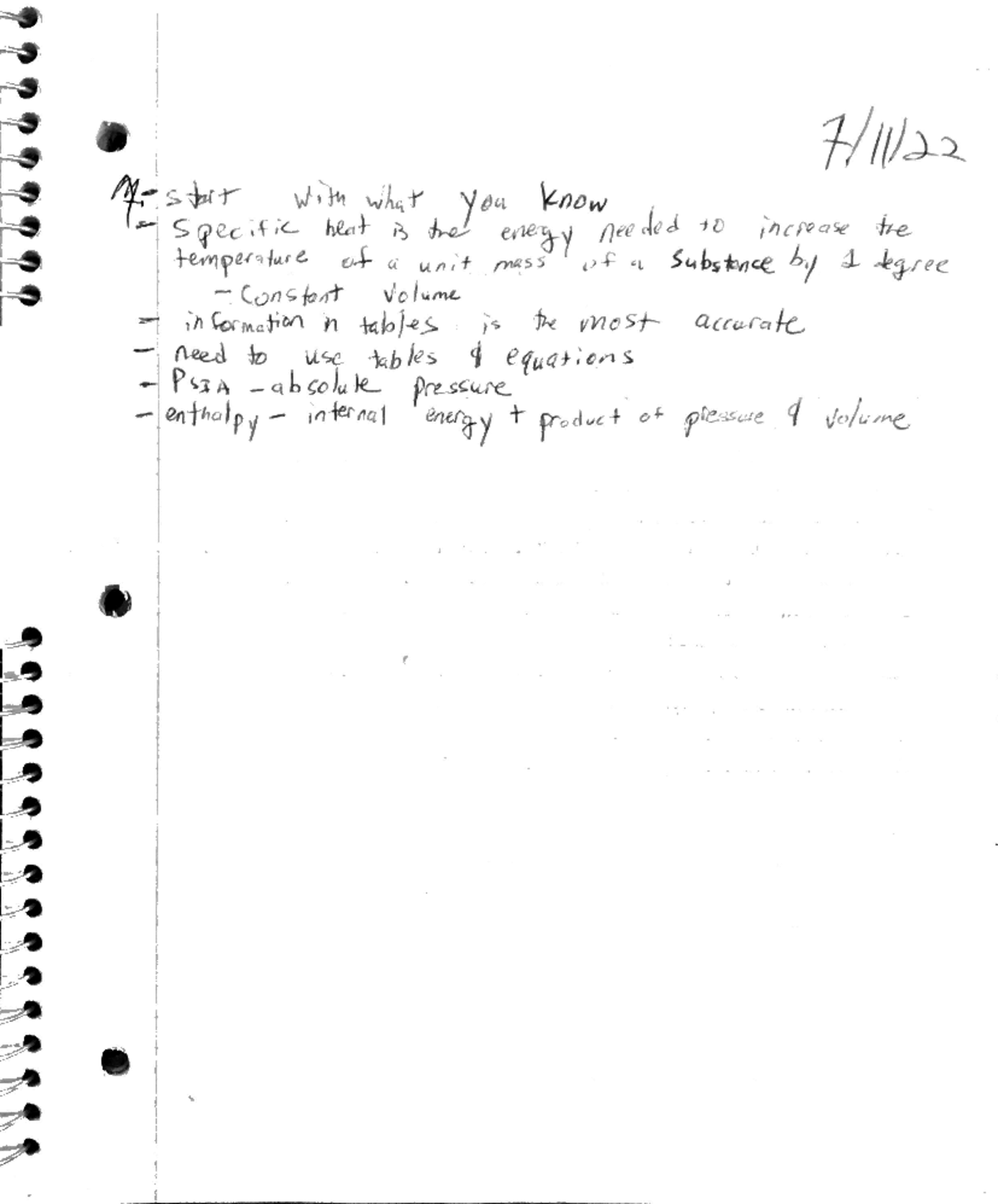Thermo 5 Lecture Notes From The Fifth Week Of Classes Engr 325