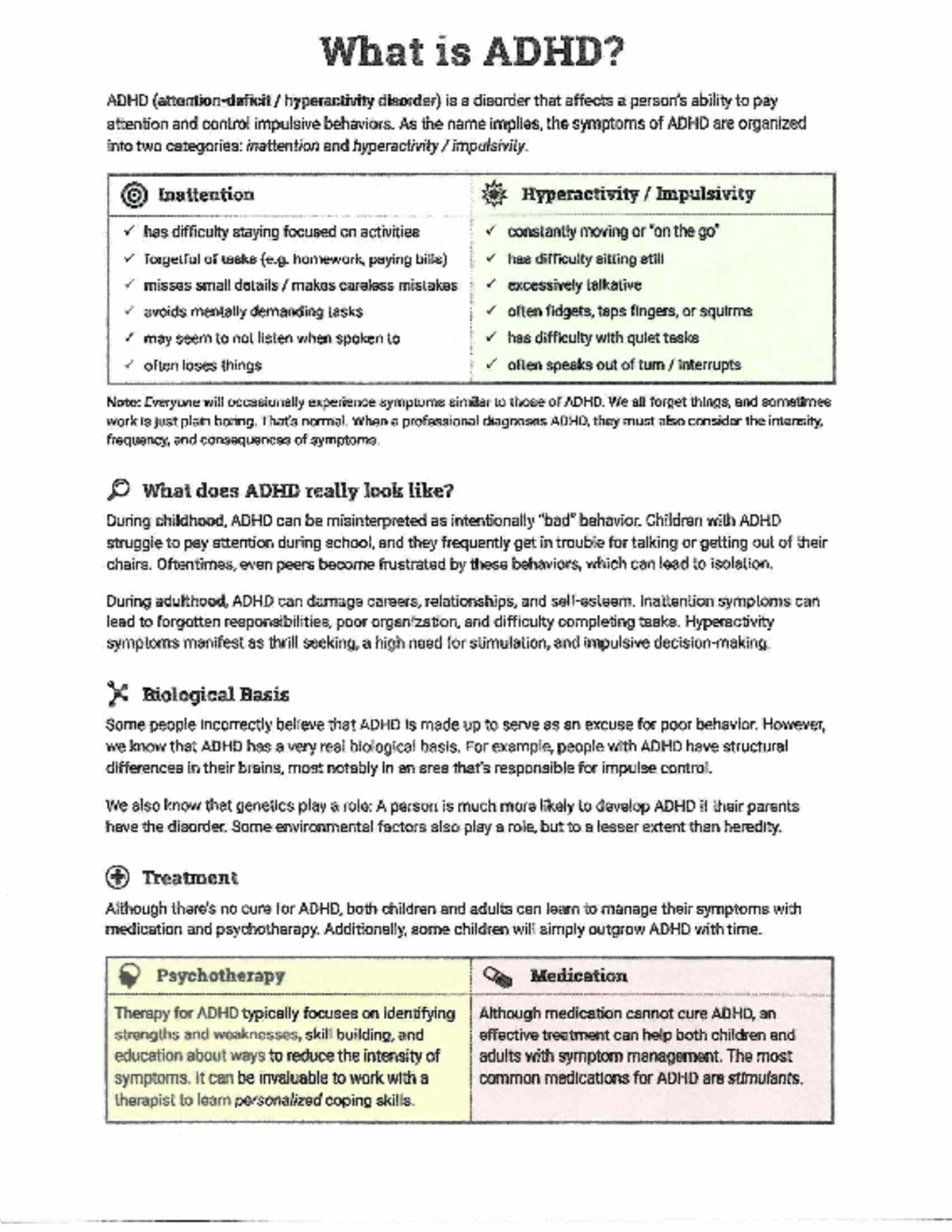 ADHD Handouts - What is ADHD? ADHD (attention-defidt/hyperaetMty ...