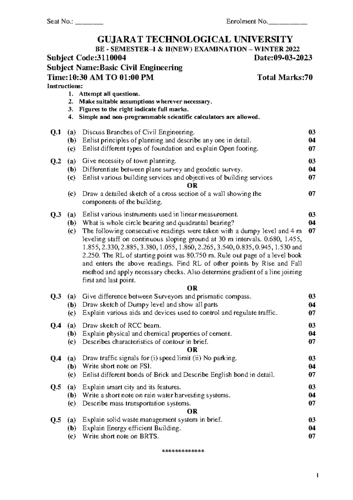 3110004 - This is syllabus - 1 Seat No.: ________ Enrolment No ...