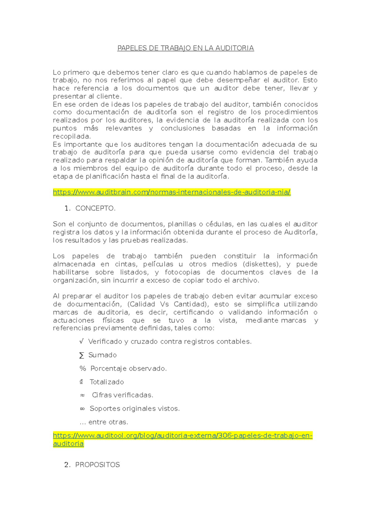 Papeles De Trabajo Papeles De Trabajo En La Auditoria Lo Primero Que