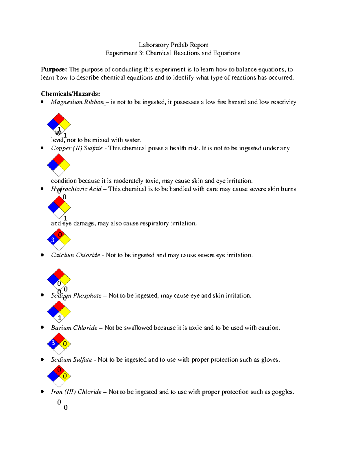 Laboratory Prelab Report week 3 - Laboratory Prelab Report Experiment 3 ...