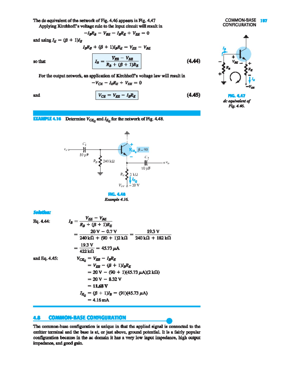 Common-BASE Configuration - Electronic Circuit: devices and analysis ...