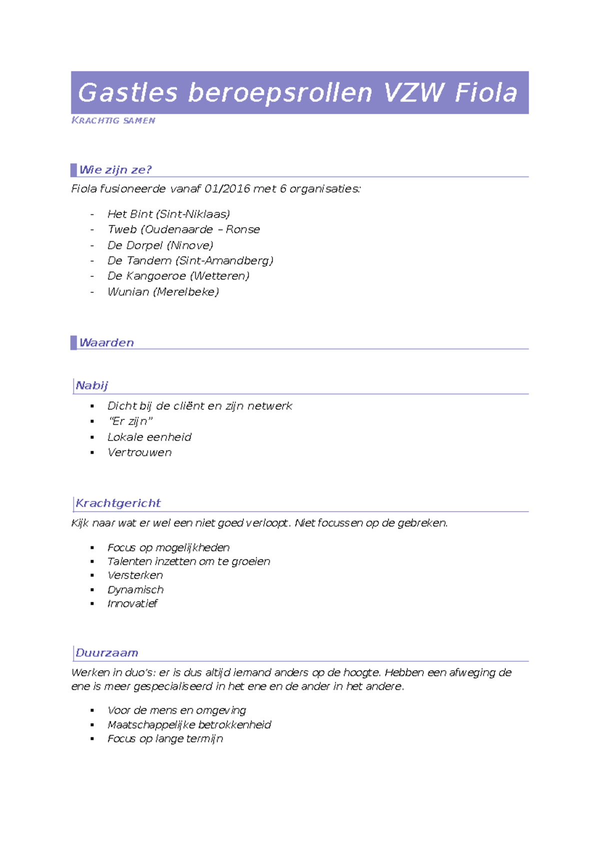 Gastles beroepsrollen VZW Fiola - Gastles beroepsrollen VZW Fiola ...