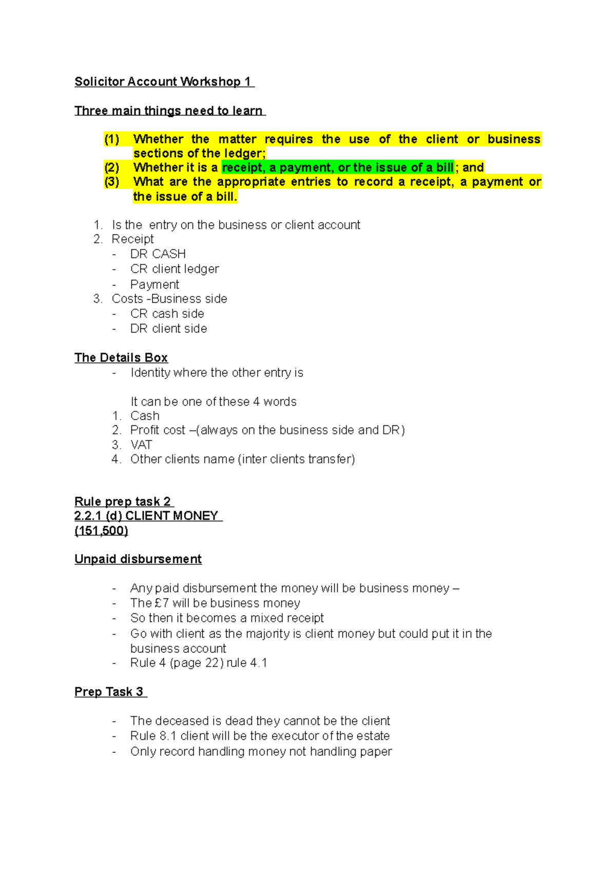 Solicitor Account Workshop 1 - Studocu