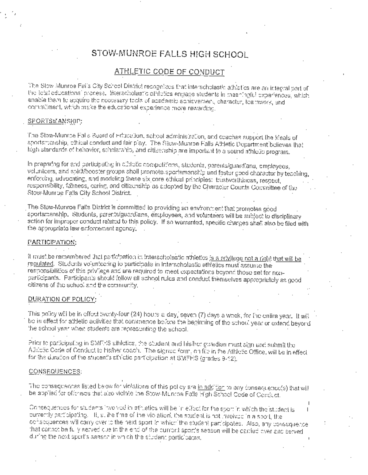 Stow code of conduct - the only way i could ever be able is to get my ...