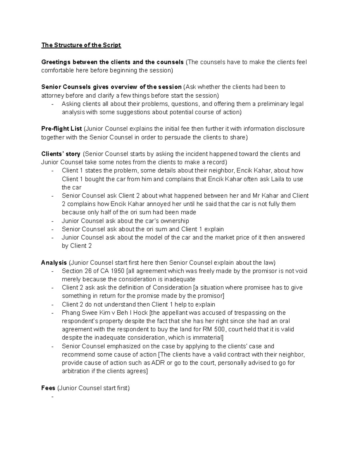 Client Counselling Script's Structure - The Structure of the Script ...