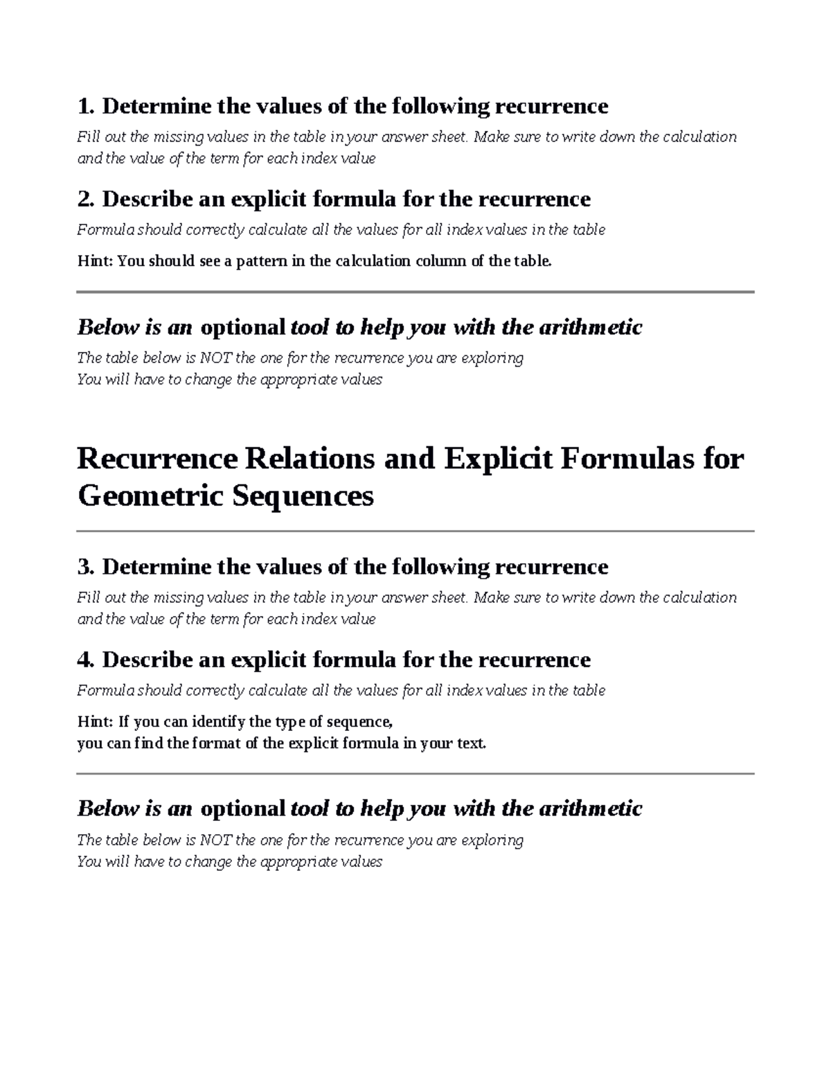 Project 1 instructions - 1. Determine the values of the following ...