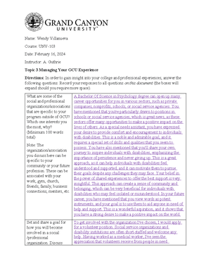 GCU Code of Conduct and Academic Standards - Academic integrity ...