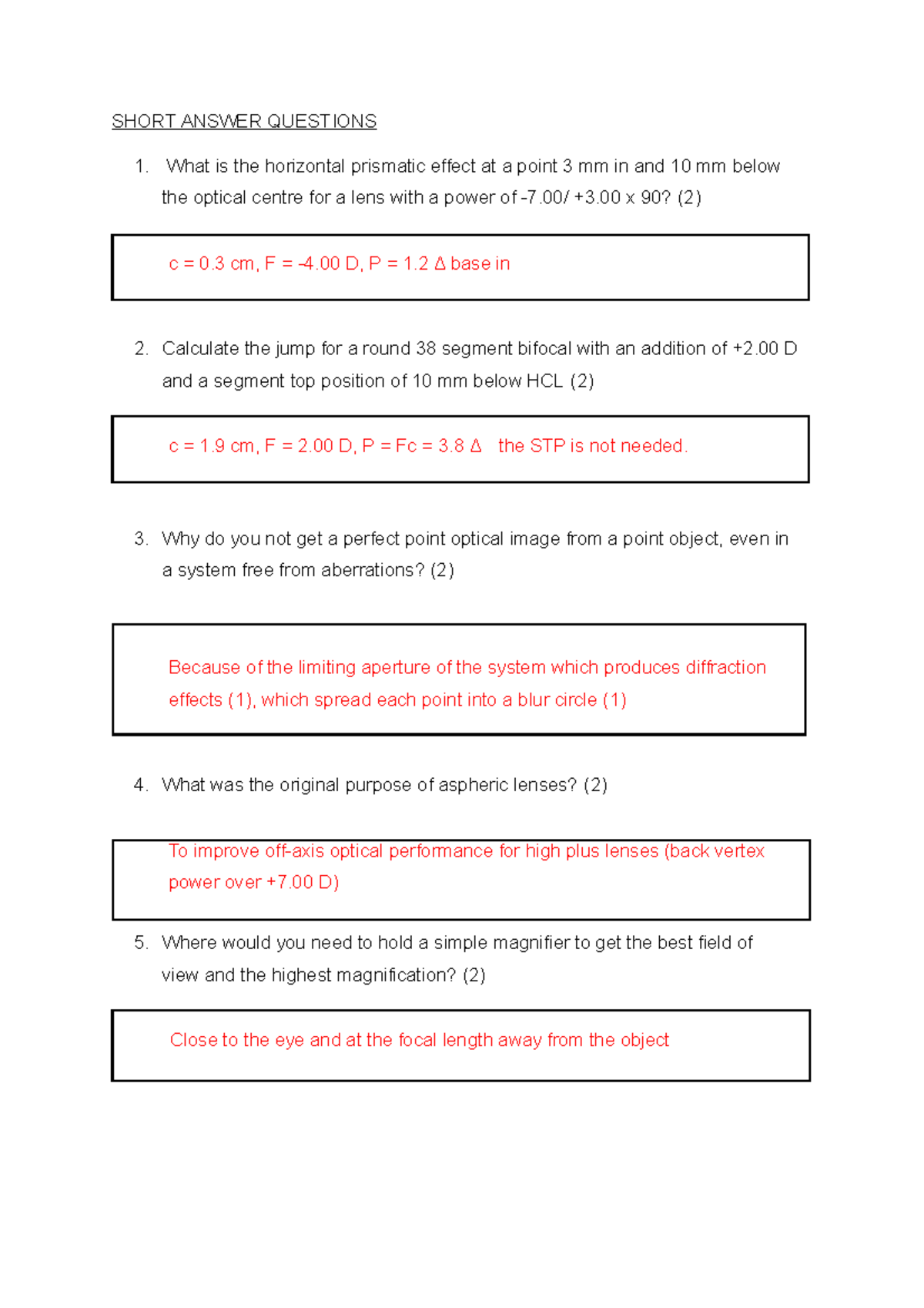 Equation sheet-converted - SHORT ANSWER QUESTIONS What is the ...