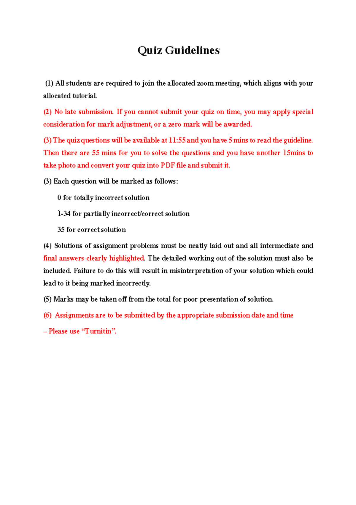 Quiz 1 MOS 2022 version 2 - Quiz Guidelines (1) All students are ...