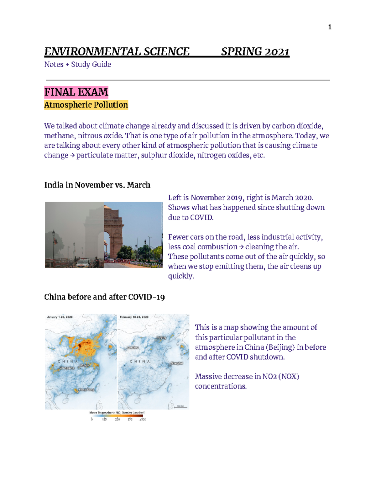 ENVS Final Comprehensive Notes - Brian Snyder - ENVIRONMENTAL SCIENCE ...