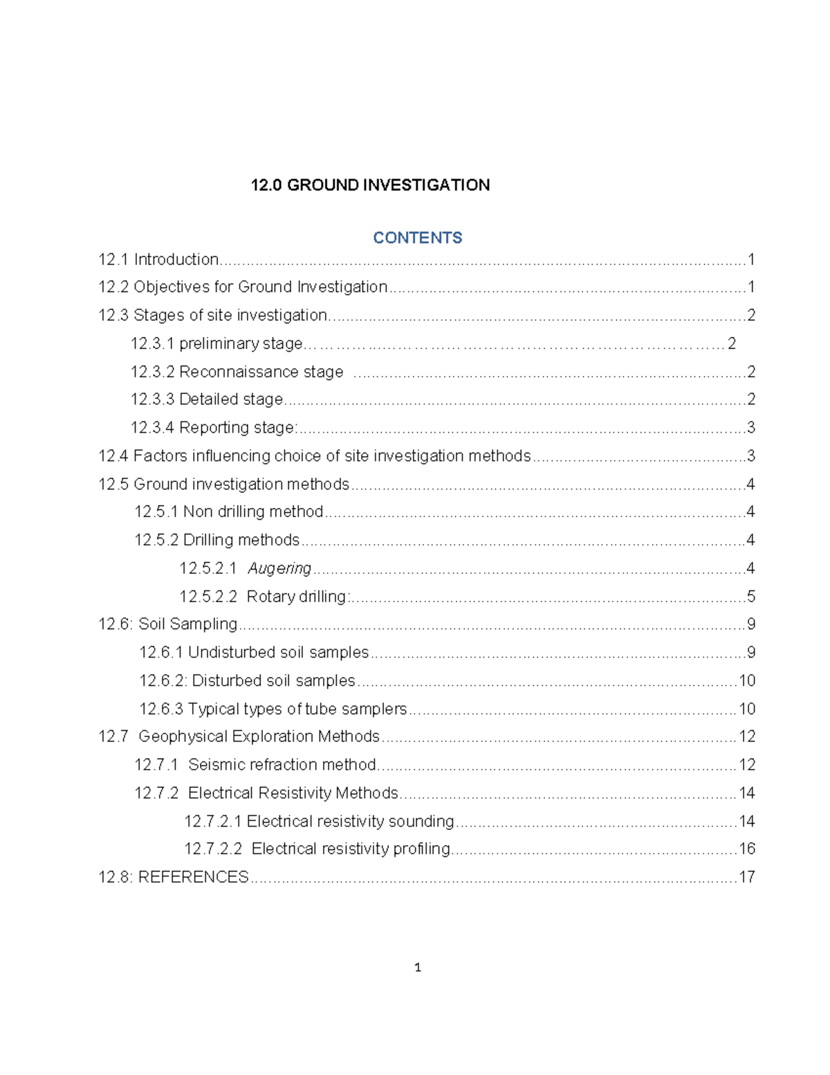 11. Ground Investigation - 12 GROUND INVESTIGATION 12 - Studocu