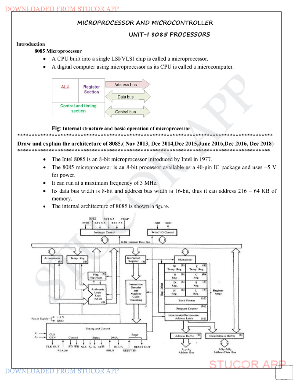 Microprocessor and Microcontroller - The higher order address lines (A8 – A15) are ...