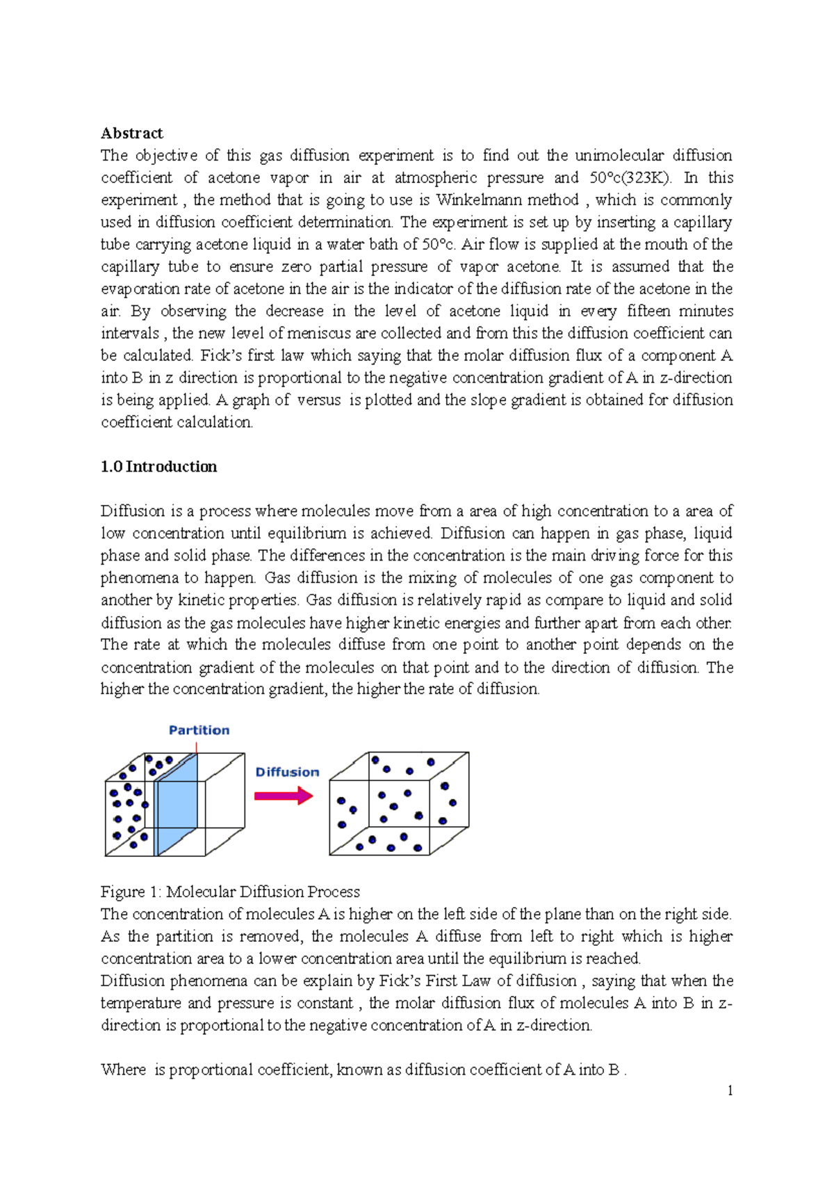 Diffusion - note - Abstract The objective of this gas diffusion ...
