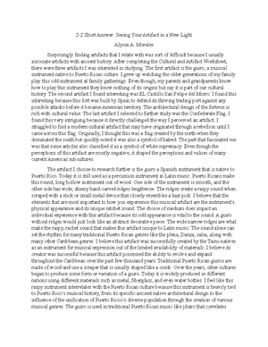 Artifacts and Theme - An example of the first questions to the ...