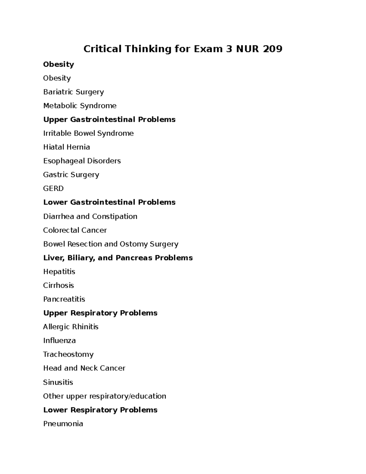 Critical+Thinking+for+Exam+3+NUR+209 - Critical Thinking for Exam 3 NUR 209 Obesity Obesity ...
