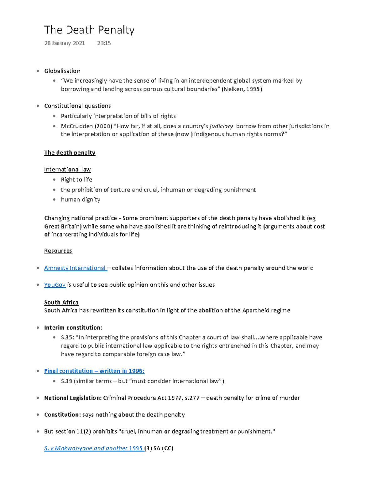 The Death Penalty - Includes all relevant law lectures for the year ...