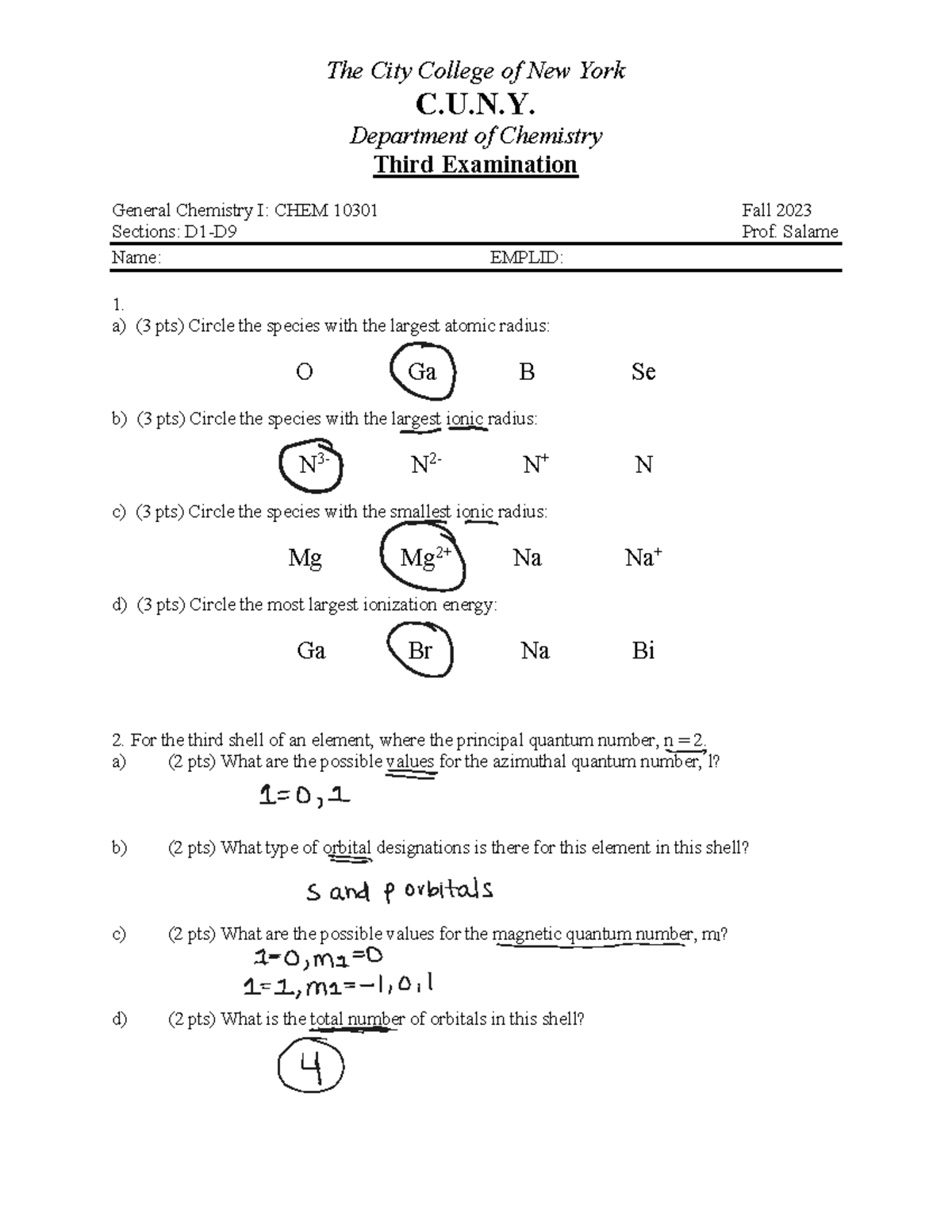 E3-F2023-C103 - Practice for exams 1,2,3 - The City College of New York ...