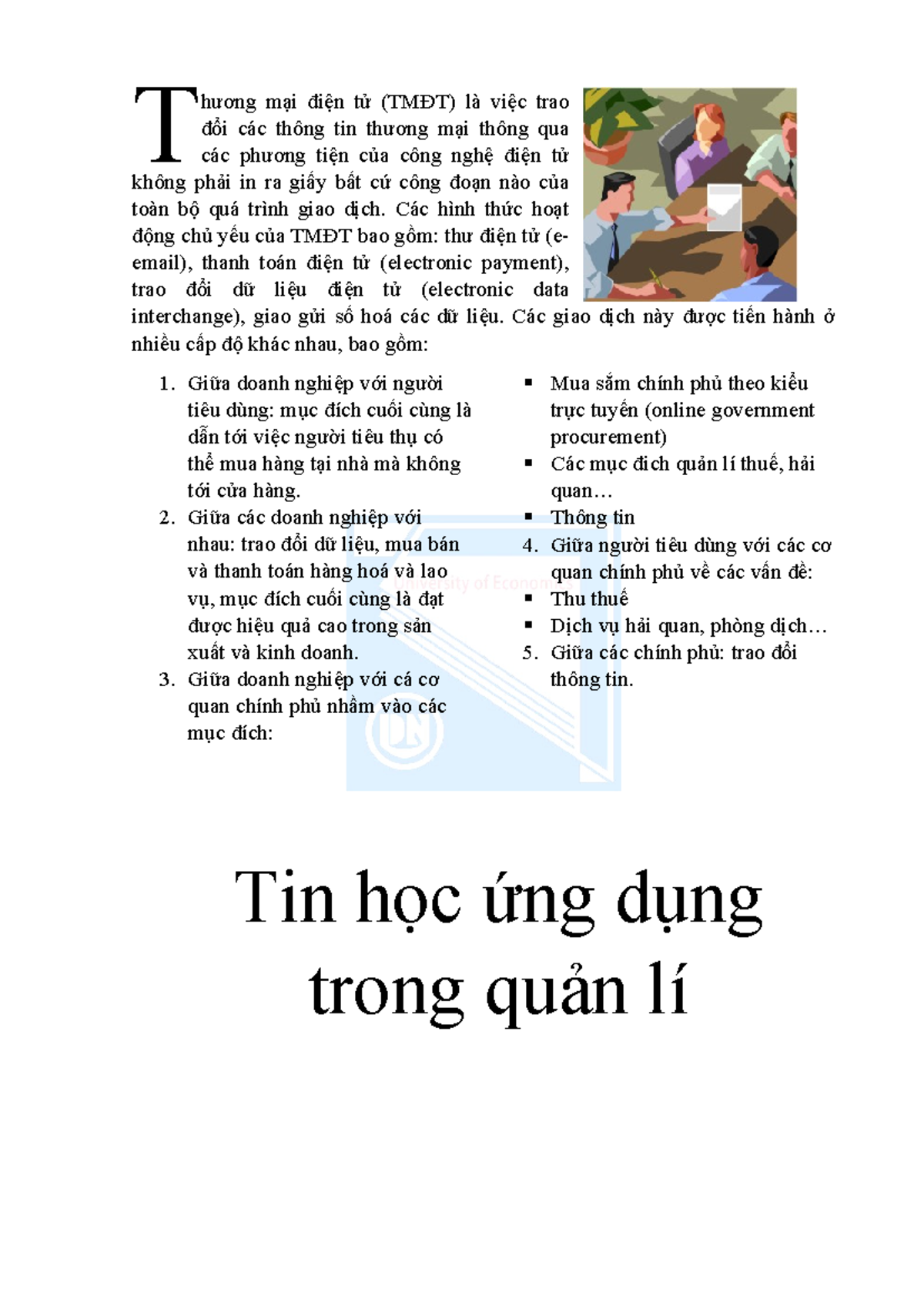 TH C5 Bai 1 - c5 b1 - hương mại điện tử (TMĐT) là việc trao đổi các ...