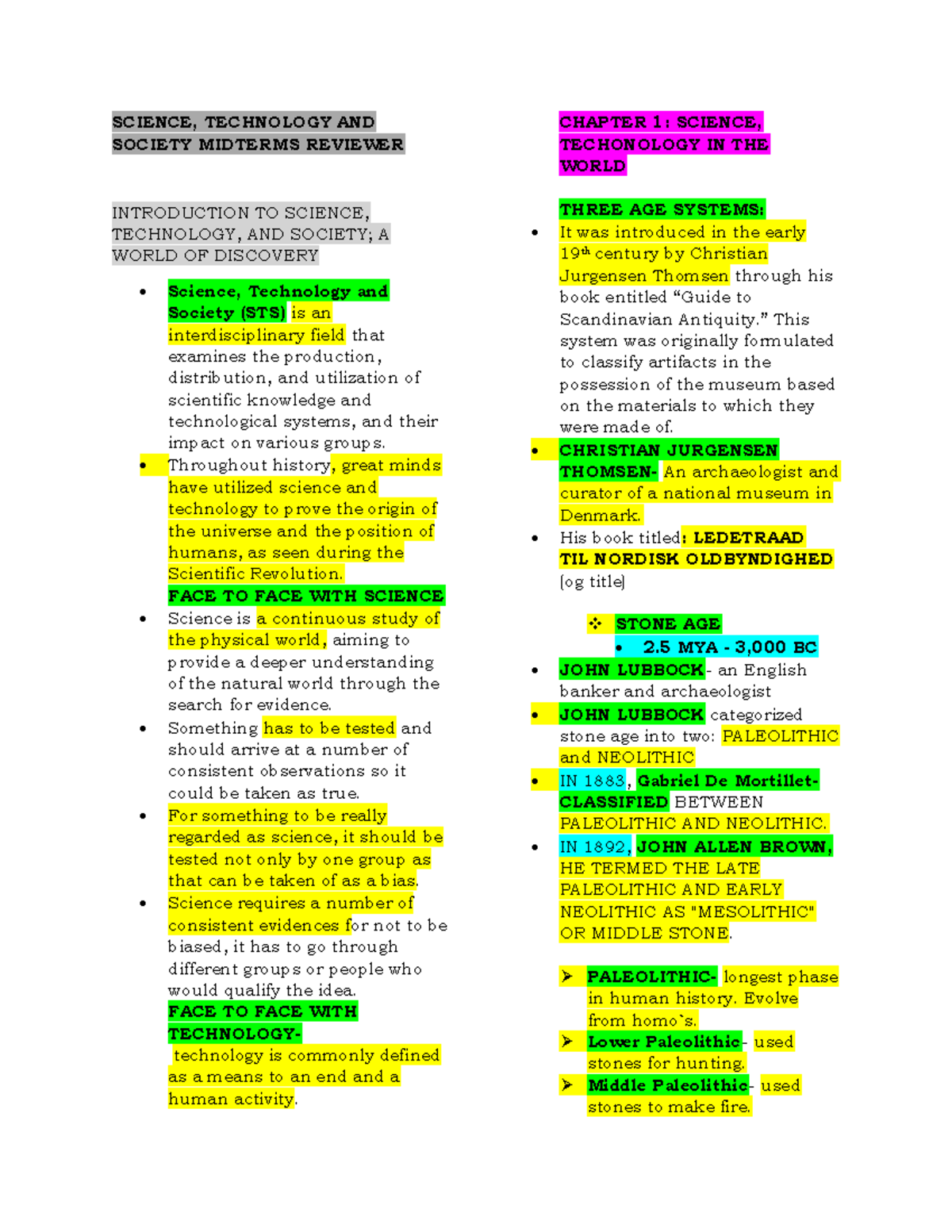 STS MIDTERMS REVIEWER - SCIENCE, TECHNOLOGY AND SOCIETY MIDTERMS ...