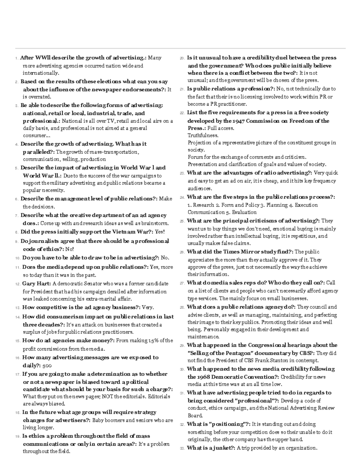 Seminar assignments, questions and answers: Introduction To Mass ...