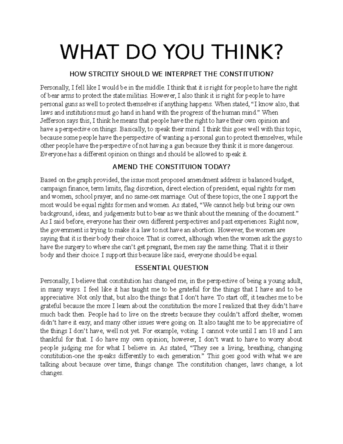 #2 APES and Essential Question Assignment- Government - WHAT DO YOU ...