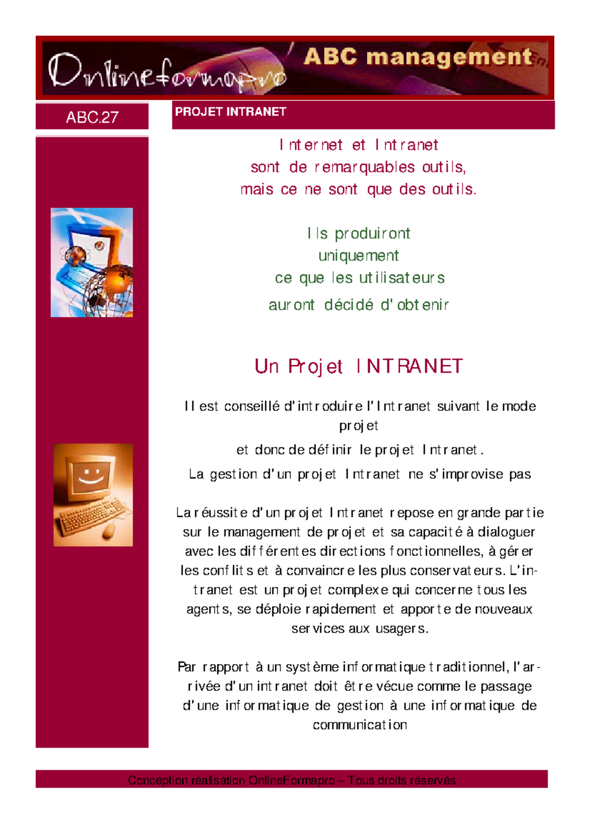 Intranet pourquoi - I nt ernet et I nt ranet sont de remarquables out ...
