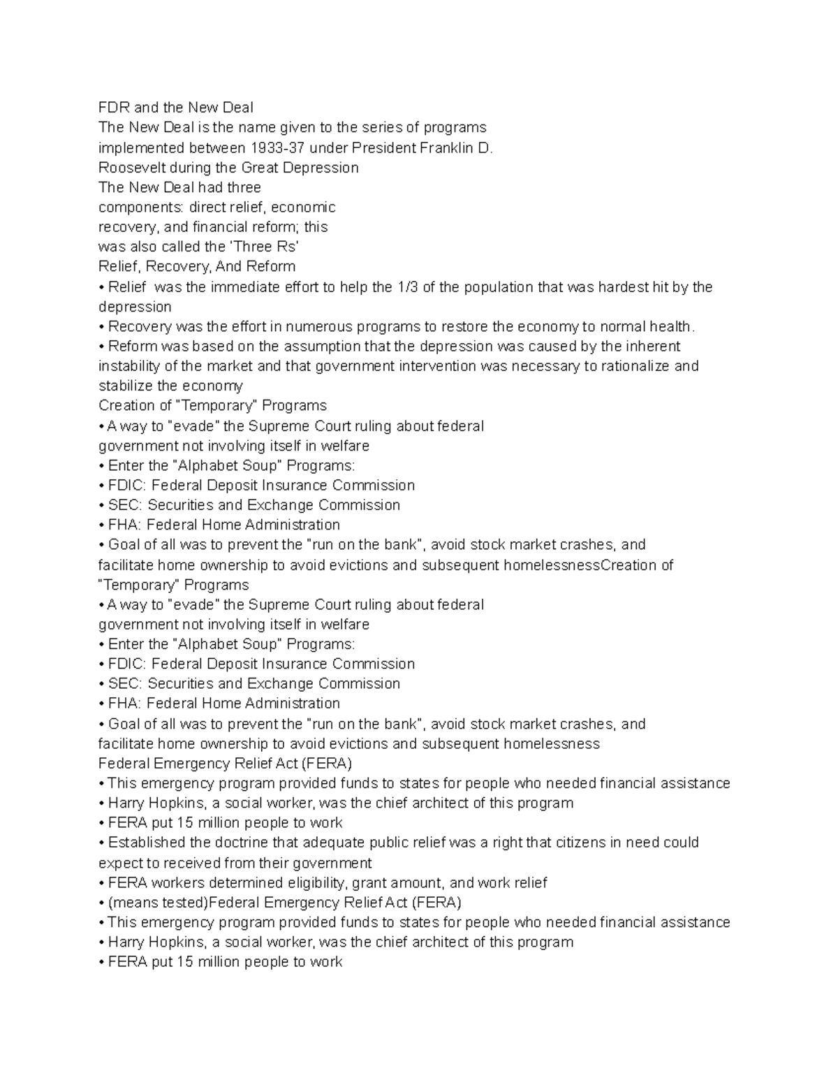 FDR and the New Deal - Notes on FDR and the New Deal - FDR and the New ...