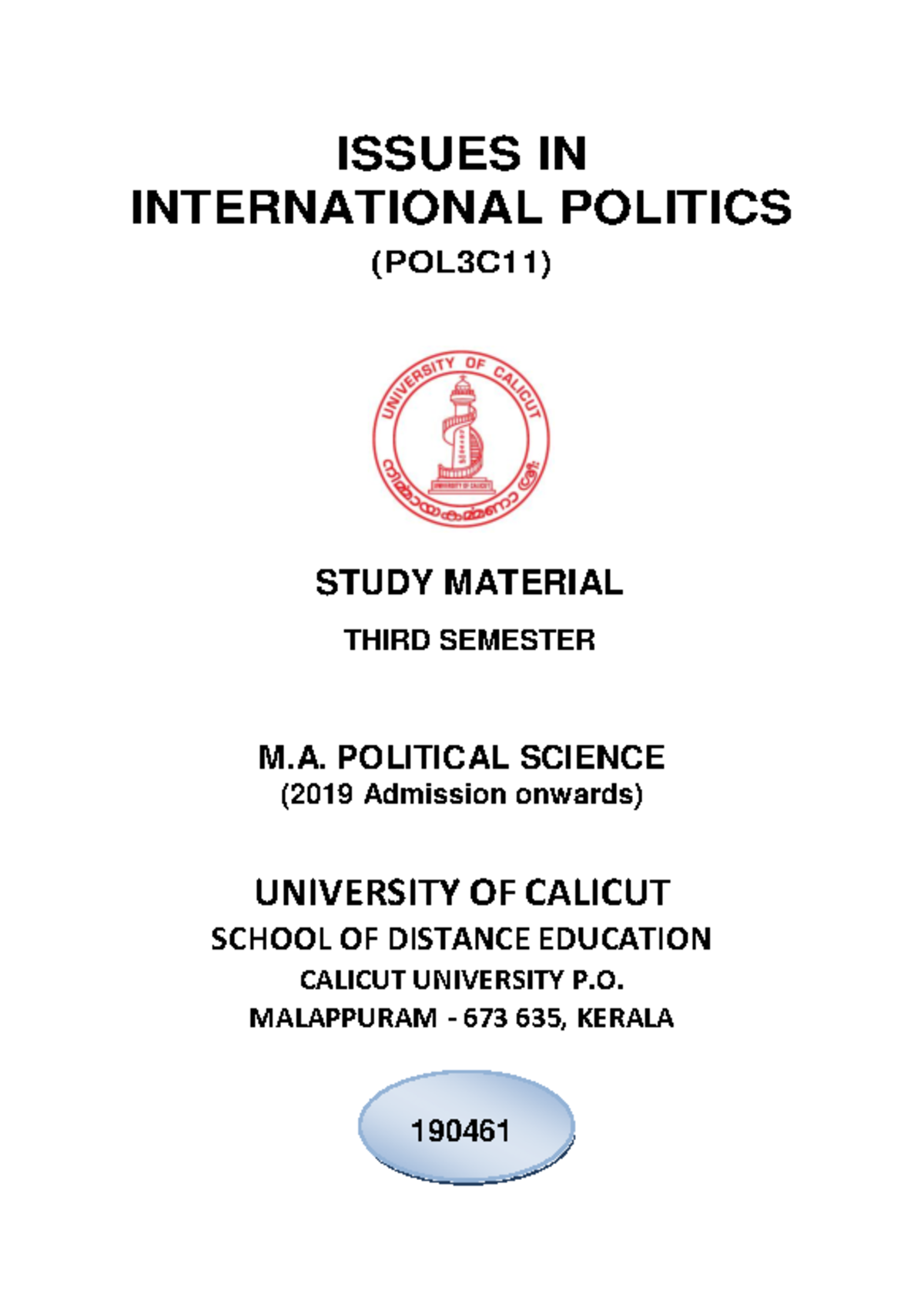 Issues IN International Politics - ISSUES IN INTERNATIONAL POLITICS ...