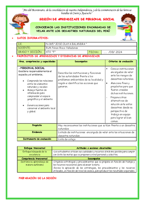 SES-LUN- Comun- Leemos UN Cuento Sobre LA Responsabilidad - SESIÓN DE APRENDIZAJE DE ...