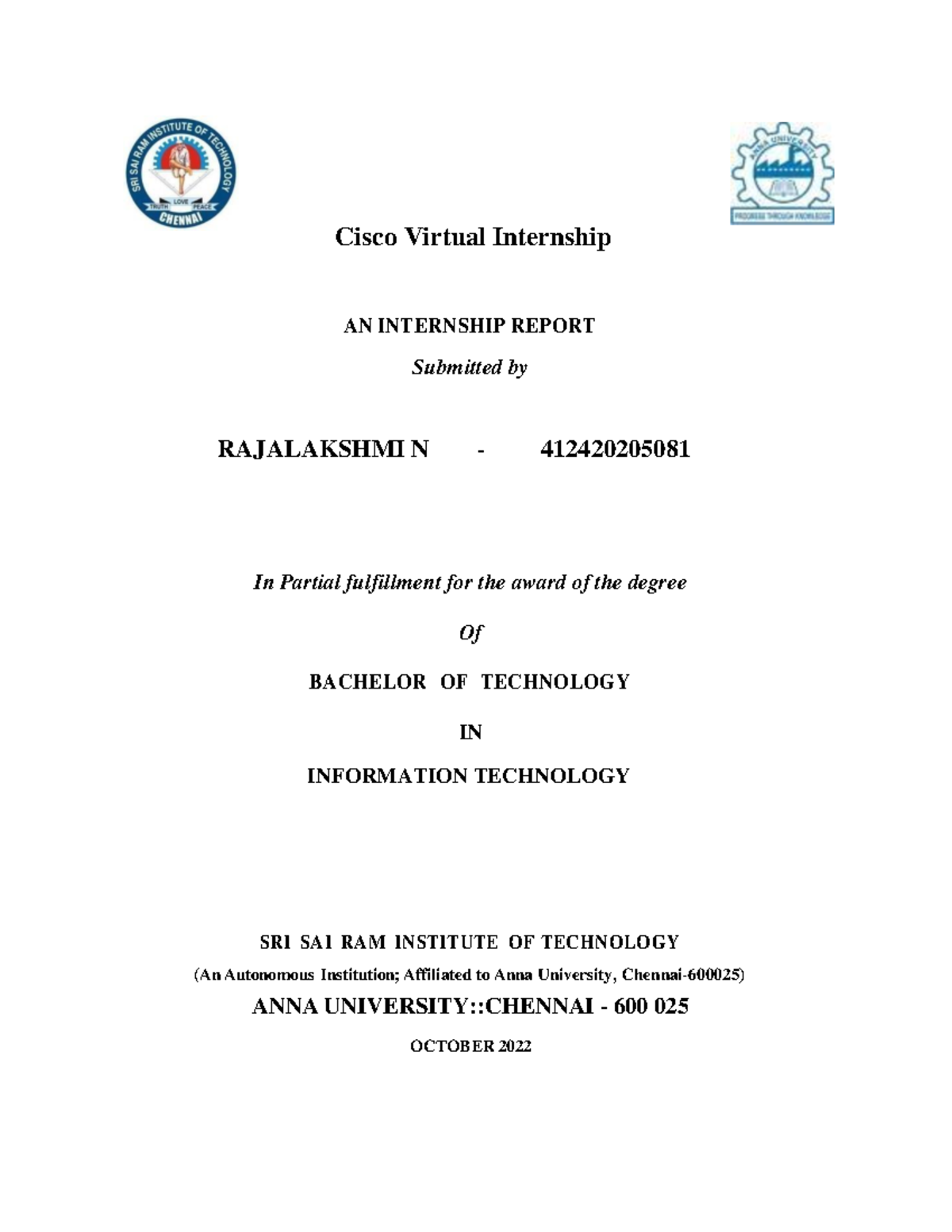 Internship report 6 (1) (1) - Cisco Virtual Internship AN INTERNSHIP ...