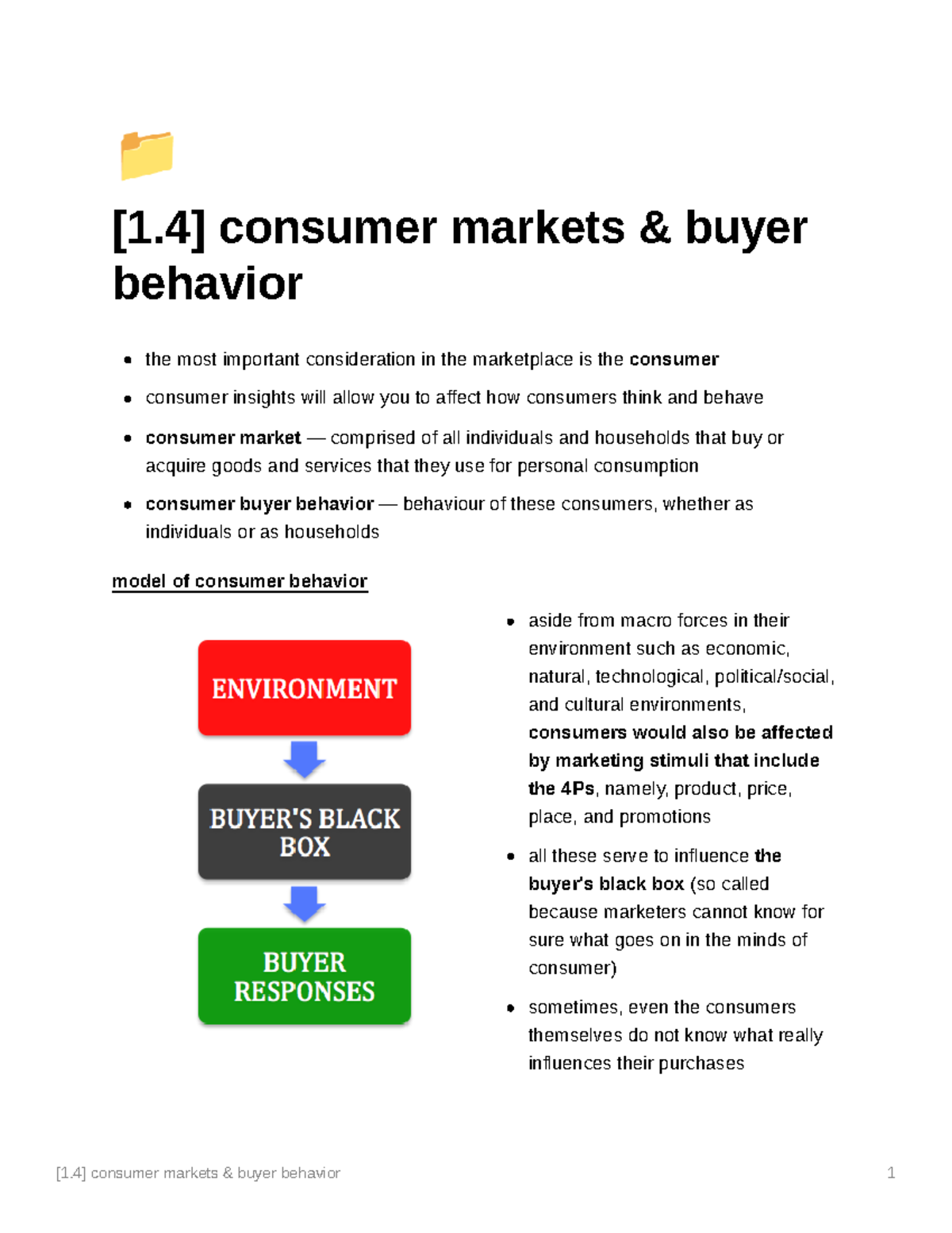 1 - consumer markets buyer behavior - 📁 [1] consumer markets & buyer ...
