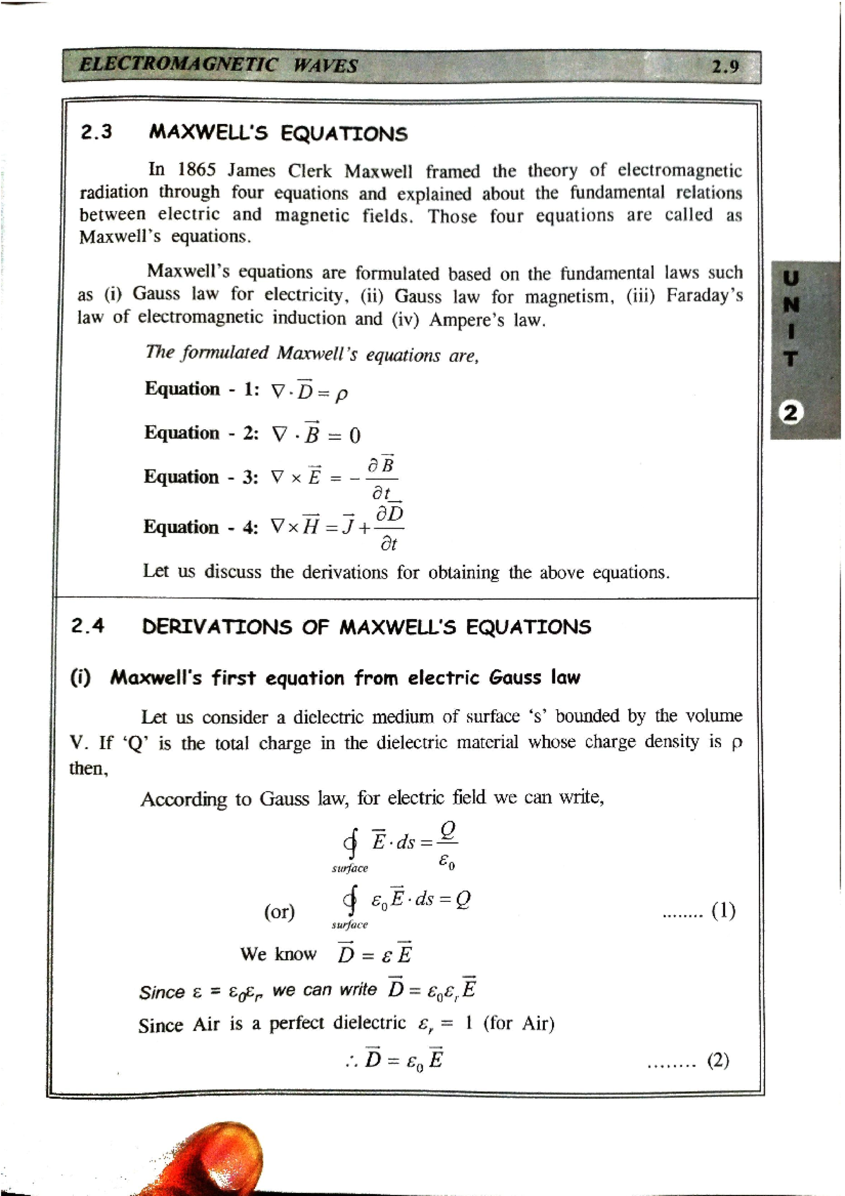 Maxwell's equations - Engineering Physics - Studocu