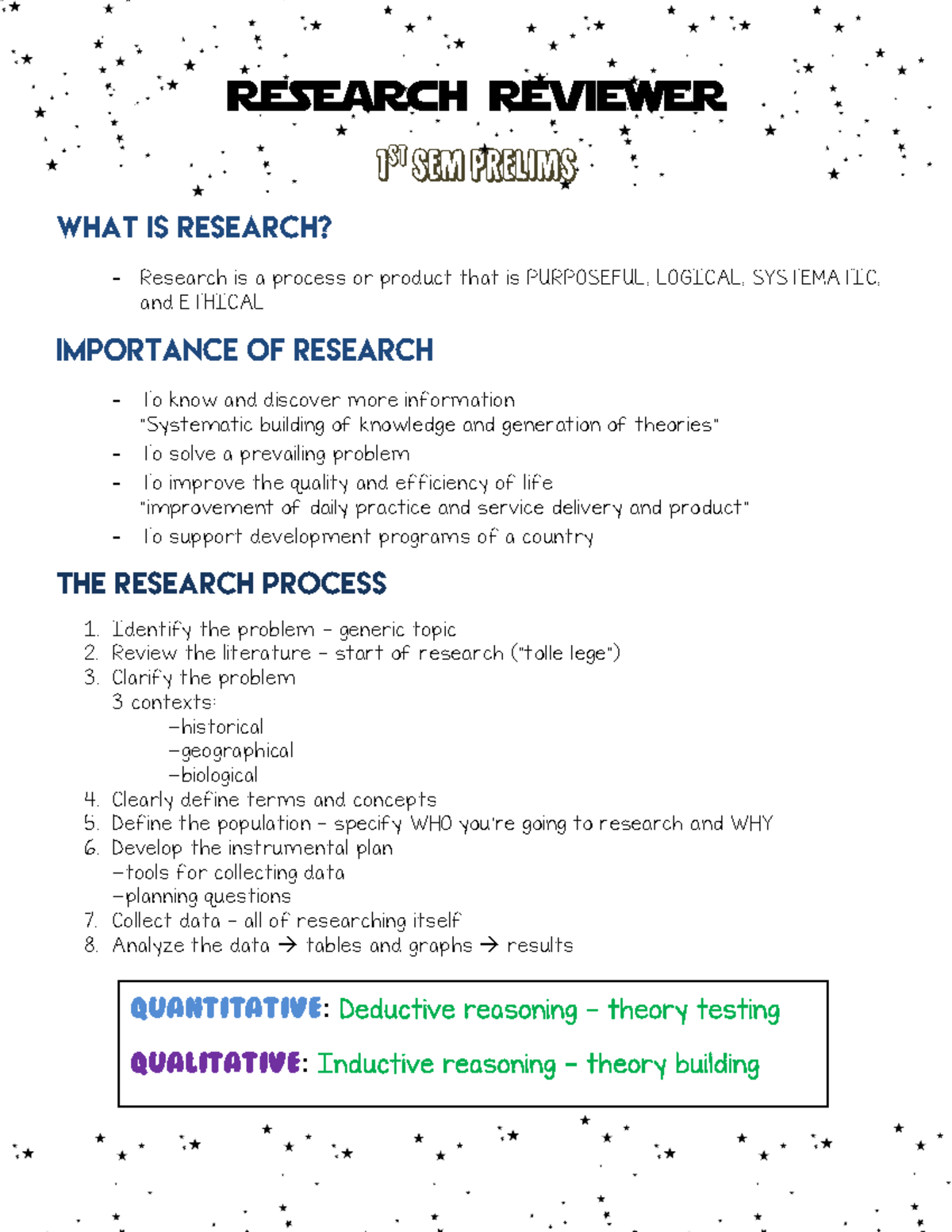 Research-reviewer - Lecture notes 1-10 - Research reviewer Research is ...
