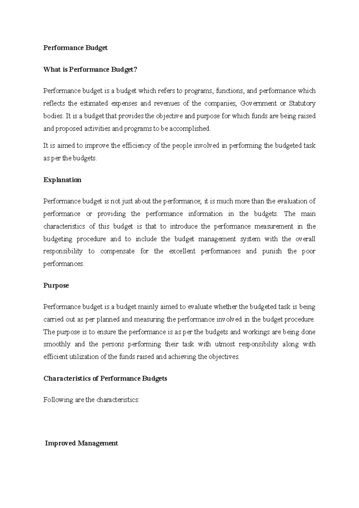 Business Budgeting- Performance budget - Performance Budget What is ...