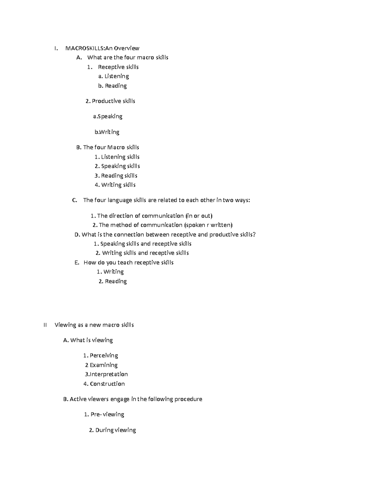 Macroskills Outline-WPS Office - I. MACROSKILLS:An Overview A. What are ...