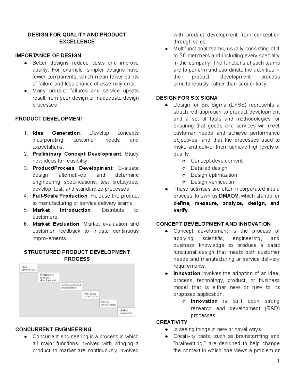 Total Quality Management - DESIGN FOR QUALITY AND PRODUCT EXCELLENCE ...