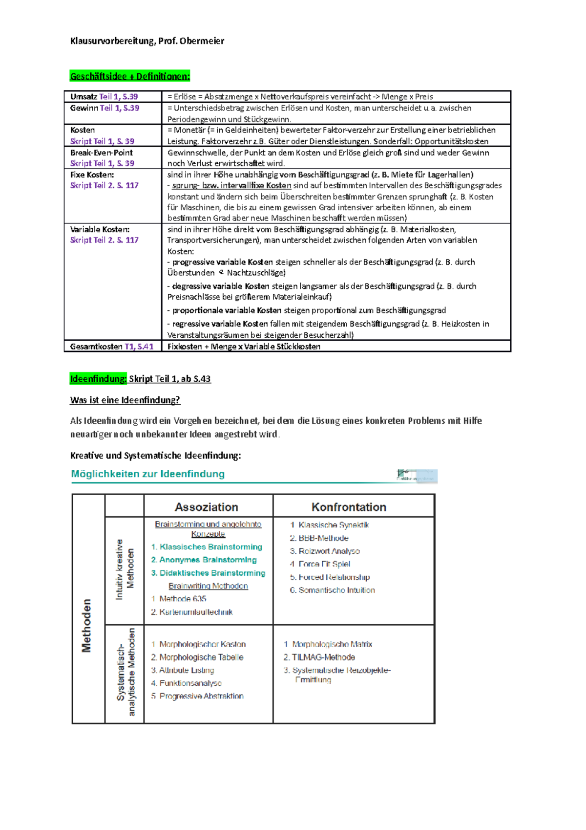Klausurvorbereitung Management Basics Prof. Obermeier 09 ...