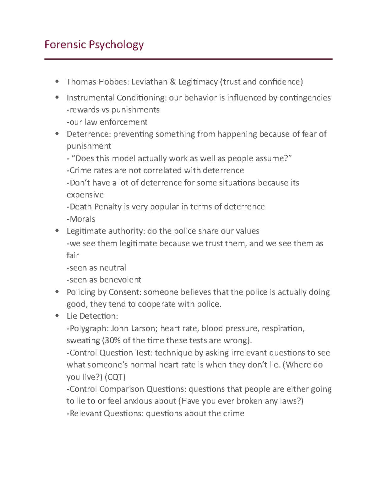 Forensic Psychology - Lie Detection: -Polygraph: John Larson; heart ...