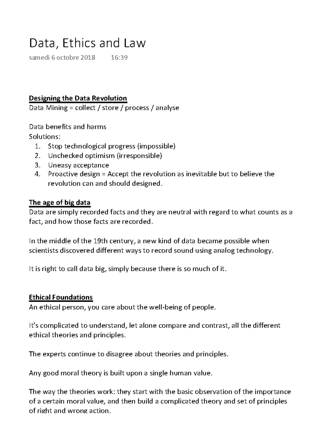 Data Ethics fiche - Warning: TT: undefined function: 32 Designing the Data Revolution Data ...