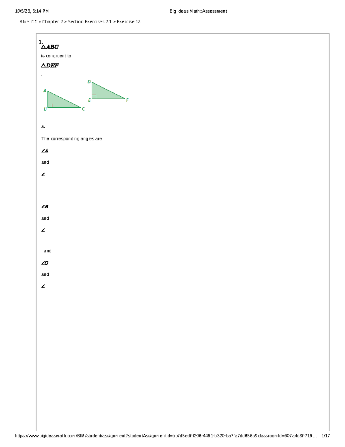 Big Ideas Math Assessment - Blue: CC > Chapter 2 > Section Exercises 2 ...