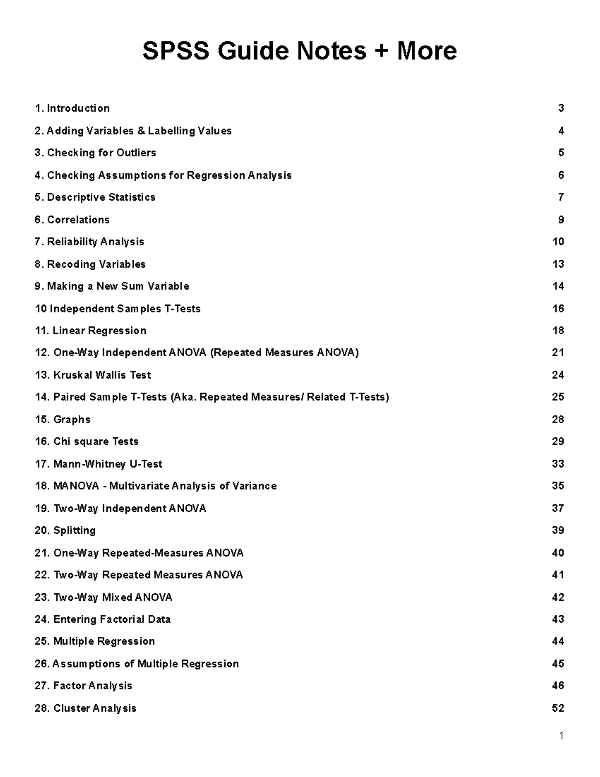 SPSS Guide Notes + More - MRM EBM080A05 - SPSS Guide Notes + More ...
