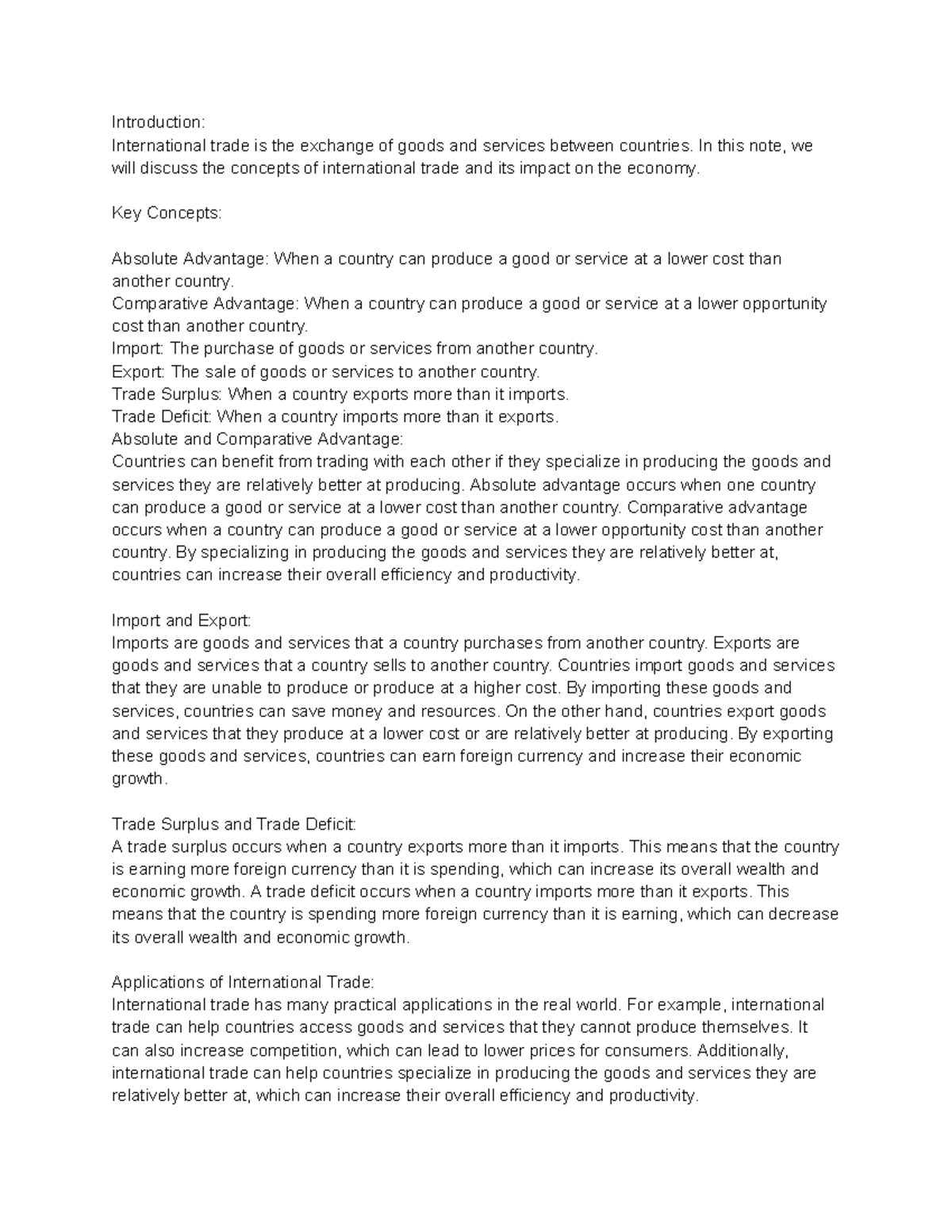 International Trade and its Impact on the Economy - Introduction ...